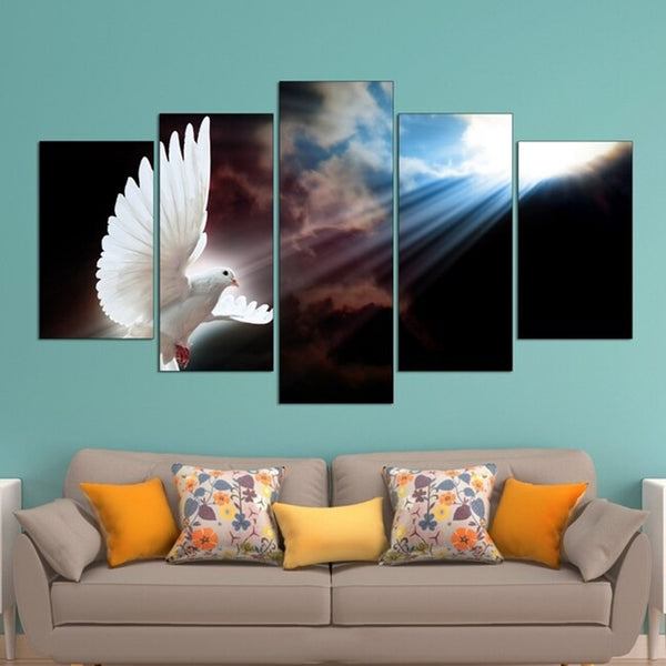 White Dove Holy Spirit Wall Art Decor Canvas Printing – CozyArtDecor